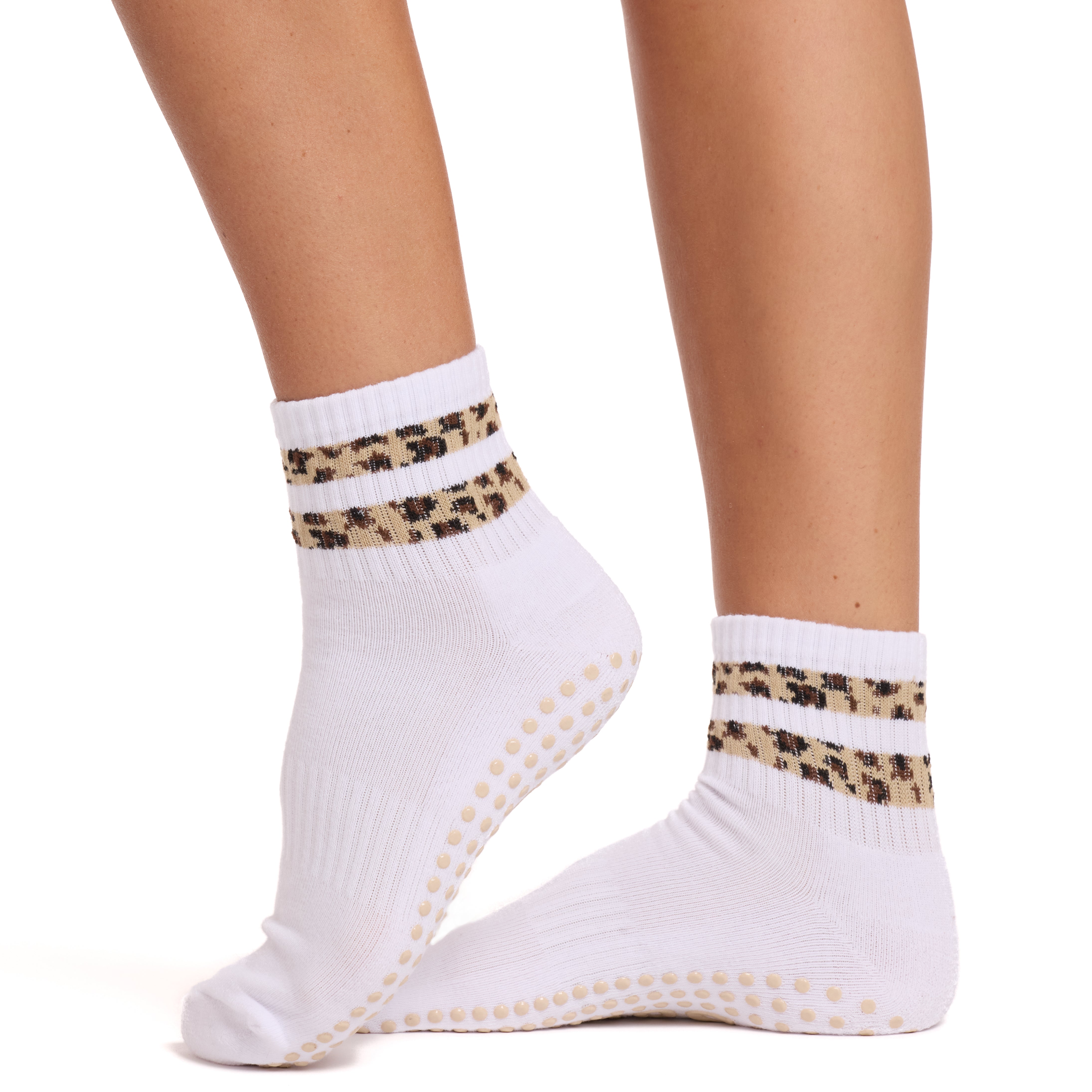 White Cheetah Grip Socks | Non Slip Socks – Souls.